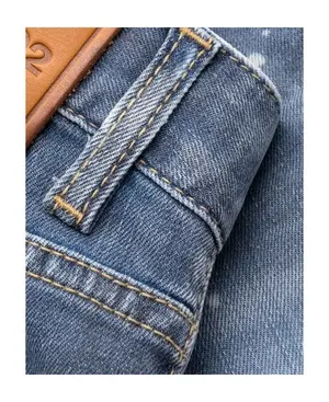 Dsquared2 Logo Patch Distressed Jeans - Blue
