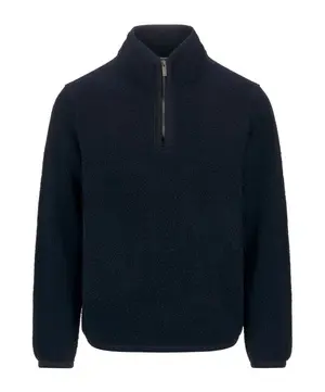 K-WAY Fleece Zip-up Sweatshirt With Side Pockets - Deep Blue