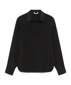 Max Mara Zanzero V-neck Long-sleeved Shirt - Black
