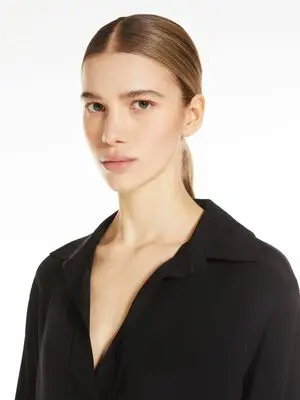 Max Mara Zanzero V-neck Long-sleeved Shirt - Black