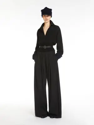 Max Mara Zanzero V-neck Long-sleeved Shirt - Black