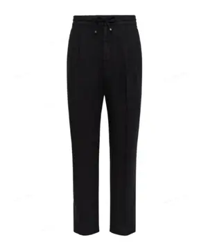 Brunello Cucinelli Elasticated Waistband Drawstring Pants - Black