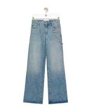 Loewe Chain Jeans In Washed Denim