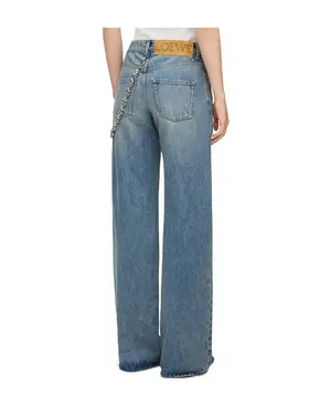 Loewe Chain Jeans In Washed Denim