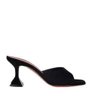 Amina Muaddi Lupita 70mm Suede Mules - Black
