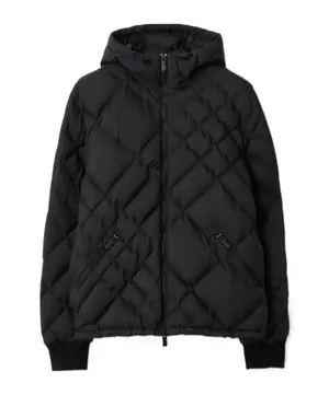 Burberry Check-stitch Doversgreen Puffer Jacket - Black