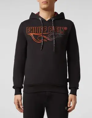 Philipp Plein Logo Embellished Hooded Hoodie