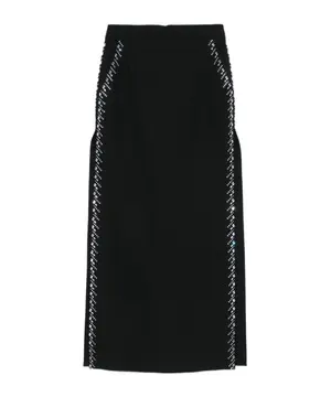 Rabanne Embellished Midi Skirt With Side Slits