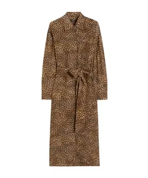 Max Mara Leopard-print Tie-waist Midi Dress - Camel