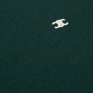 Celine Triomphe Crew Neck Sweater In Wool - Forest