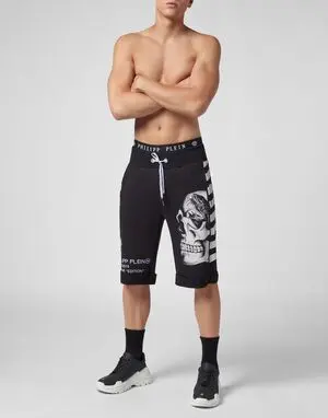 Philipp Plein Skull Graphic Drawstring Shorts