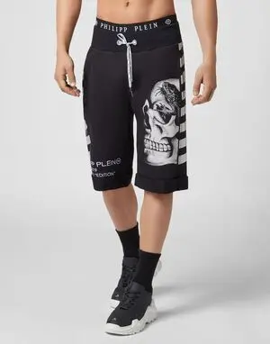Philipp Plein Skull Graphic Drawstring Shorts
