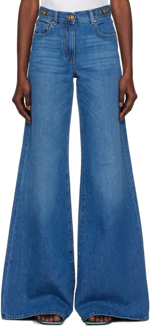 Versace Medusa 95 Logo-engraved Mid-rise Flared Jeans