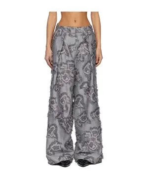 GANNI Fil Coupé Pleated Wide-leg Trousers