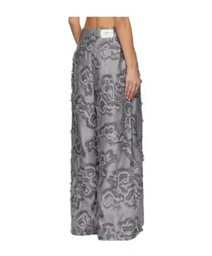 GANNI Fil Coupé Pleated Wide-leg Trousers