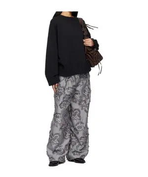 GANNI Fil Coupé Pleated Wide-leg Trousers