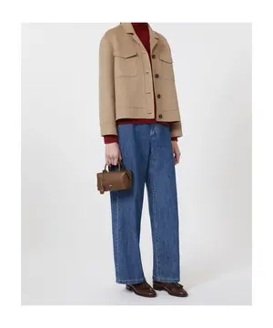 Max Mara Simona" Button-up Jacket - Hazelnut Color