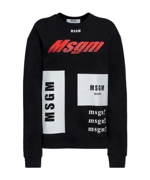 MSGM Printed Logo Crewneck Sweater - Black
