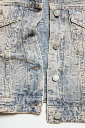 Acne Studios Monogram Jacquard Cropped Denim Jacket