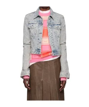 Acne Studios Monogram Jacquard Cropped Denim Jacket