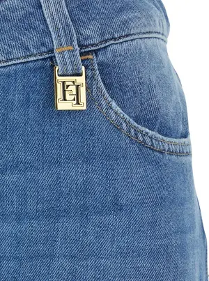 Elisabetta Franchi Logo Plaque Wide-leg Jeans