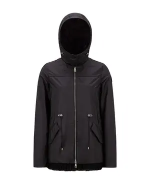 Moncler Baaba Parka Jacket With Removable Hood - Black
