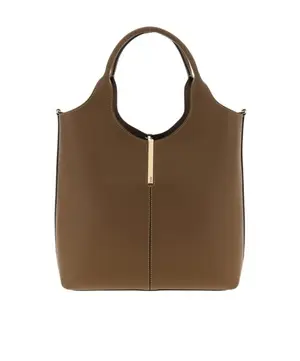 TOD'S Logo Engraved Small Shopper Bag - Green