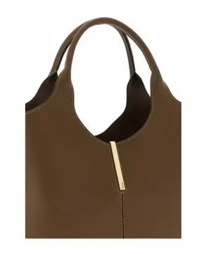 TOD'S Logo Engraved Small Shopper Bag - Green