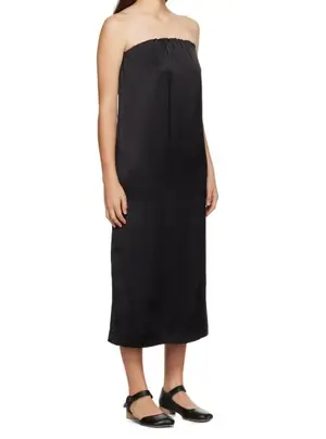 LOULOU STUDIO Strapless Satin Midi Dress