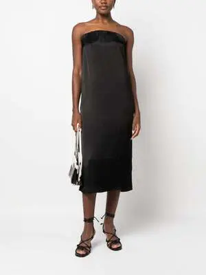LOULOU STUDIO Strapless Satin Midi Dress
