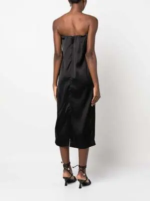 LOULOU STUDIO Strapless Satin Midi Dress