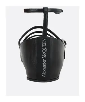 Alexander McQueen Buckled Straps Square-toe Ballerina Flats