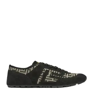 Balmain Racer Monogram Low-top Sneakers - Black
