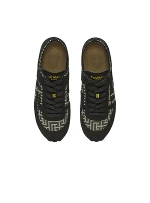 Balmain Racer Monogram Low-top Sneakers - Black