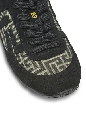 Balmain Racer Monogram Low-top Sneakers - Black