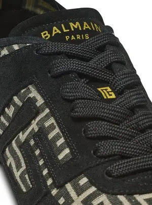 Balmain Racer Monogram Low-top Sneakers - Black