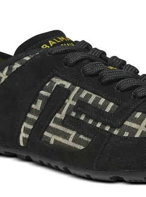Balmain Racer Monogram Low-top Sneakers - Black
