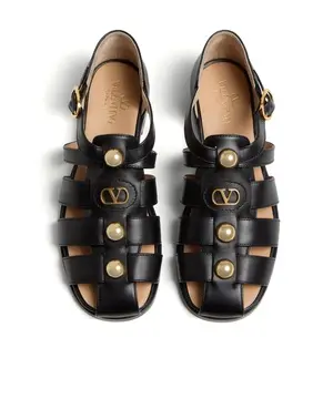Valentino Garavani Vlogo Signature Embellished Fisherman Sandals