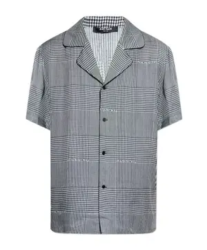 Balmain Houndstooth Short-sleeve Shirt - Gray