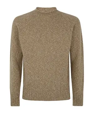 DRUMOHR Mélange Effect Ribbed Knit Pullover Sweater - Camel