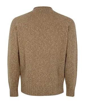 DRUMOHR Mélange Effect Ribbed Knit Pullover Sweater - Camel