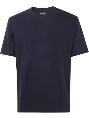 Emporio Armani Textured Cotton T-shirt - Black