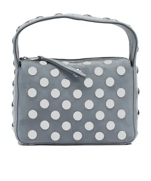 Khaite Elena Zipped Small Tote Bag With Stud Embellishments - Blue