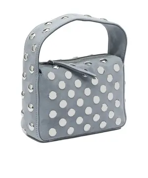 Khaite Elena Zipped Small Tote Bag With Stud Embellishments - Blue
