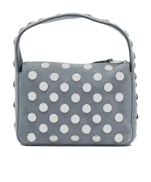 Khaite Elena Zipped Small Tote Bag With Stud Embellishments - Blue