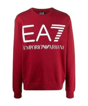 EA7 Logo Print Cotton Sweatshirt
