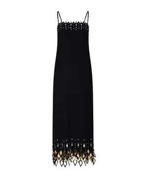 Rabanne Sleeveless Embellished Maxi Dress - Black
