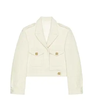 Givenchy 4g Plaque Tweed Cropped Jacket