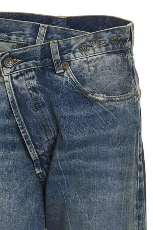 R13 High Waisted Crossover Jeans - Blue