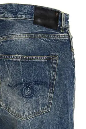 R13 High Waisted Crossover Jeans - Blue